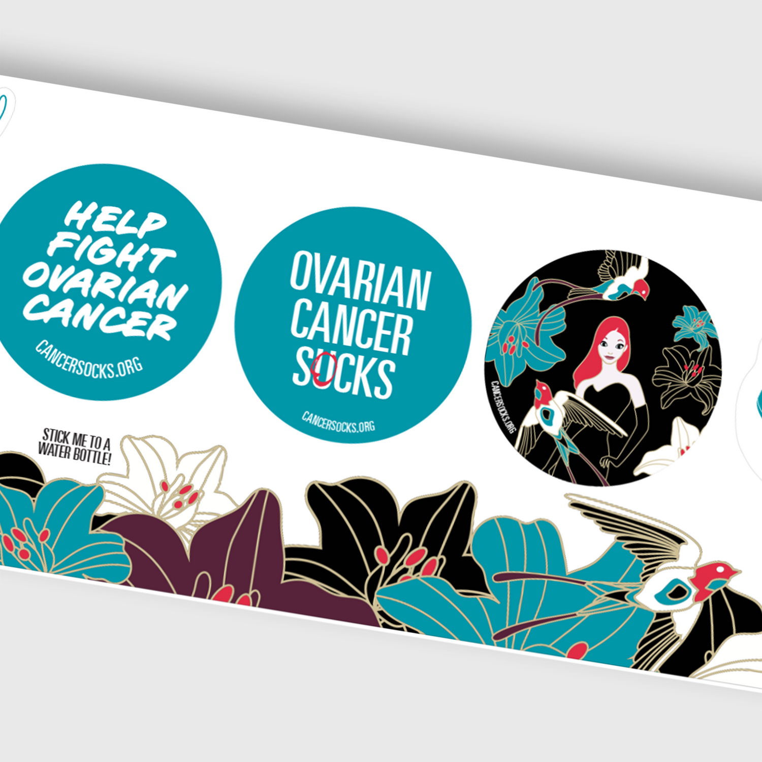 Ovarian Cancer Sock Stickers – Ovarian Cancer Socks
